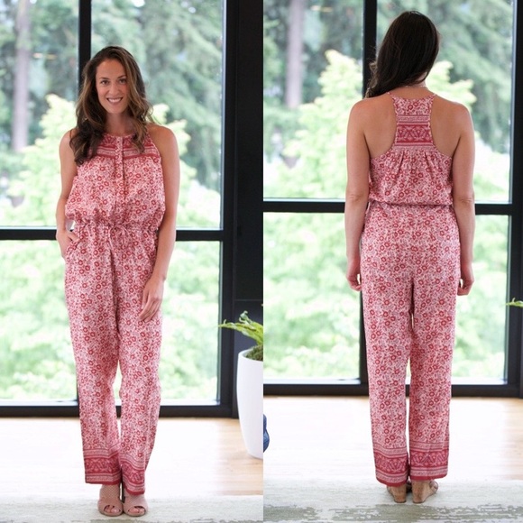 Faherty | Pants & Jumpsuits | Faherty Adella Jumpsuit In Sun Up Block Print Nwt Size Medium ...